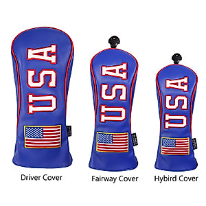 USA Stars and Stripes White Vintage Retro Patriotic Driver Fairway Hybird Wood Cover (Hybird Cover)