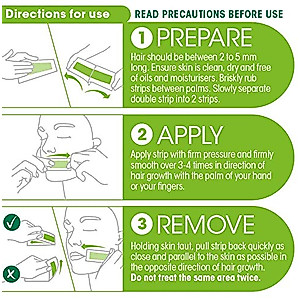 Nad's Facial Wax Strips - Facial Hair Removal for Women - Waxing Kit With 48 Face Wax Strips + 8 Calming Oil Wipes + Skin Protection Powder