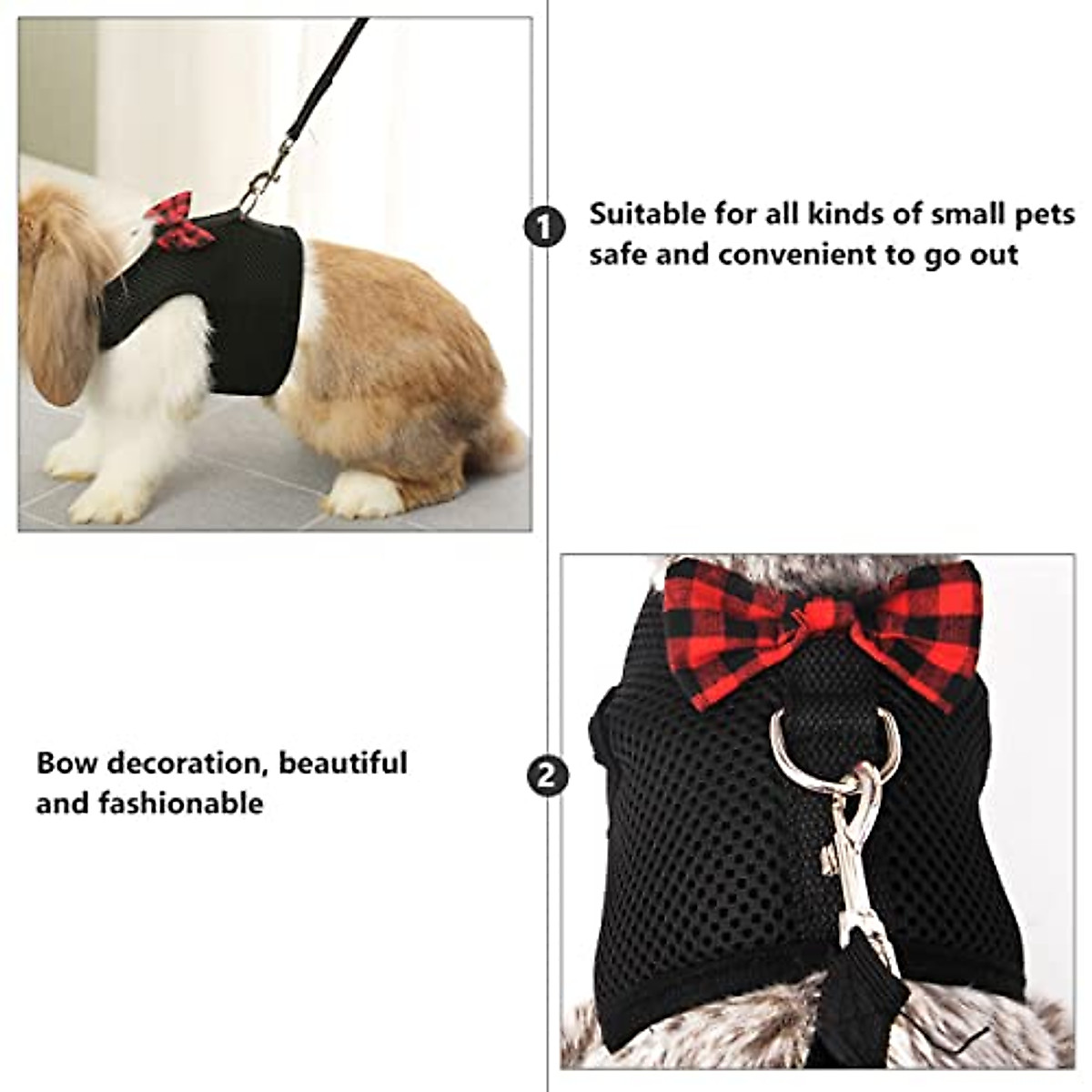 Mipcase 1 Set Harness Rope Breathable of Supplies Guinea Chinchilla Type Training M Pet Walking Animal Harnesses Puppy Straps Cat Chest Back Leash Squirrel Rabbit Strap Small for Outdoor