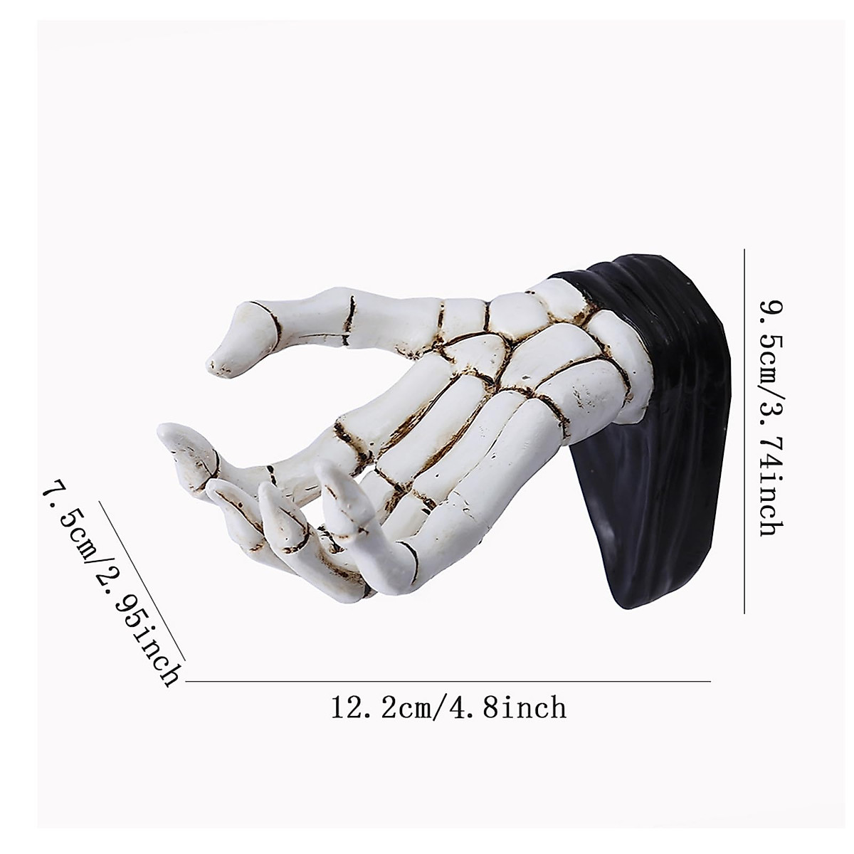 LJKLAJ Halloween Skeleton Hand Holder Resin Skeleton Hand Jewelry Stand Multifunctional Hanging Wall Hooks For Keys Jewelry Home Decor