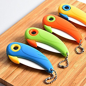 Creative Bird Shape Collapsible Portable Folding Ceramic Fruit Knife Paring Knife (four Colors Optional)