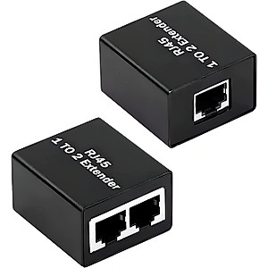 GELRHONR RJ45 Splitter Adapter,RJ45 Ethernet Splitter 1 to 2 Network Adapter(2 Devices Surf Internet Simultaneously) Works for Cat5e/Cat6/Cat8 Connector LAN Internet-1Pair Use