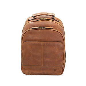 Frye mens Logan Multi Zip Backpack, Cognac, One Size US