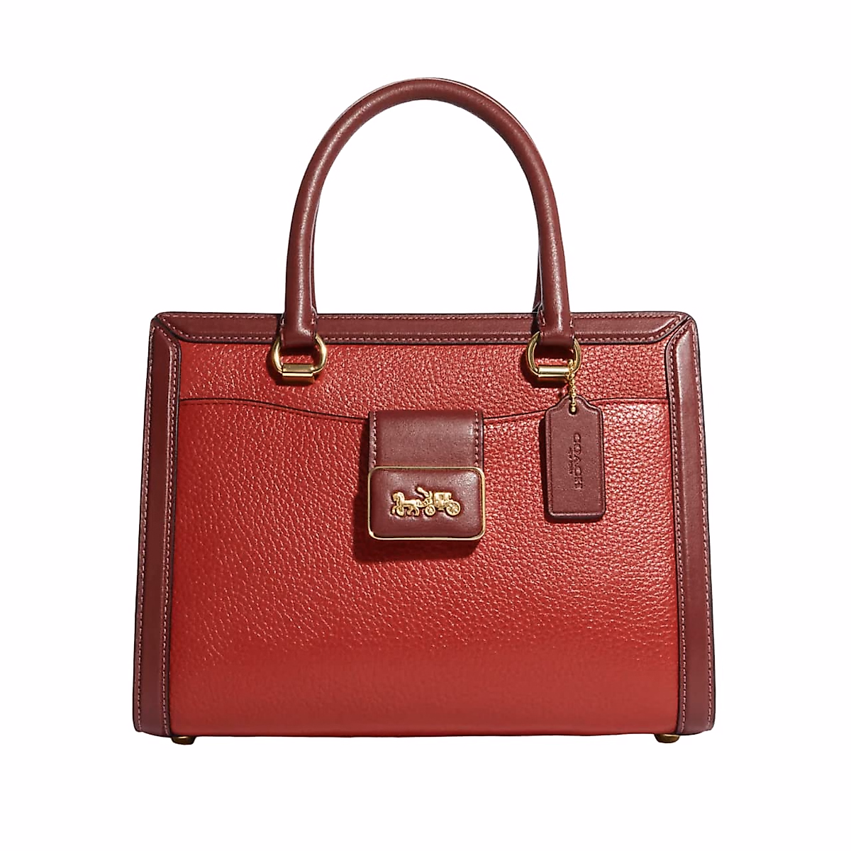 COACH Grace Carryall In Colorblock (Gold/Red Apple Multi)