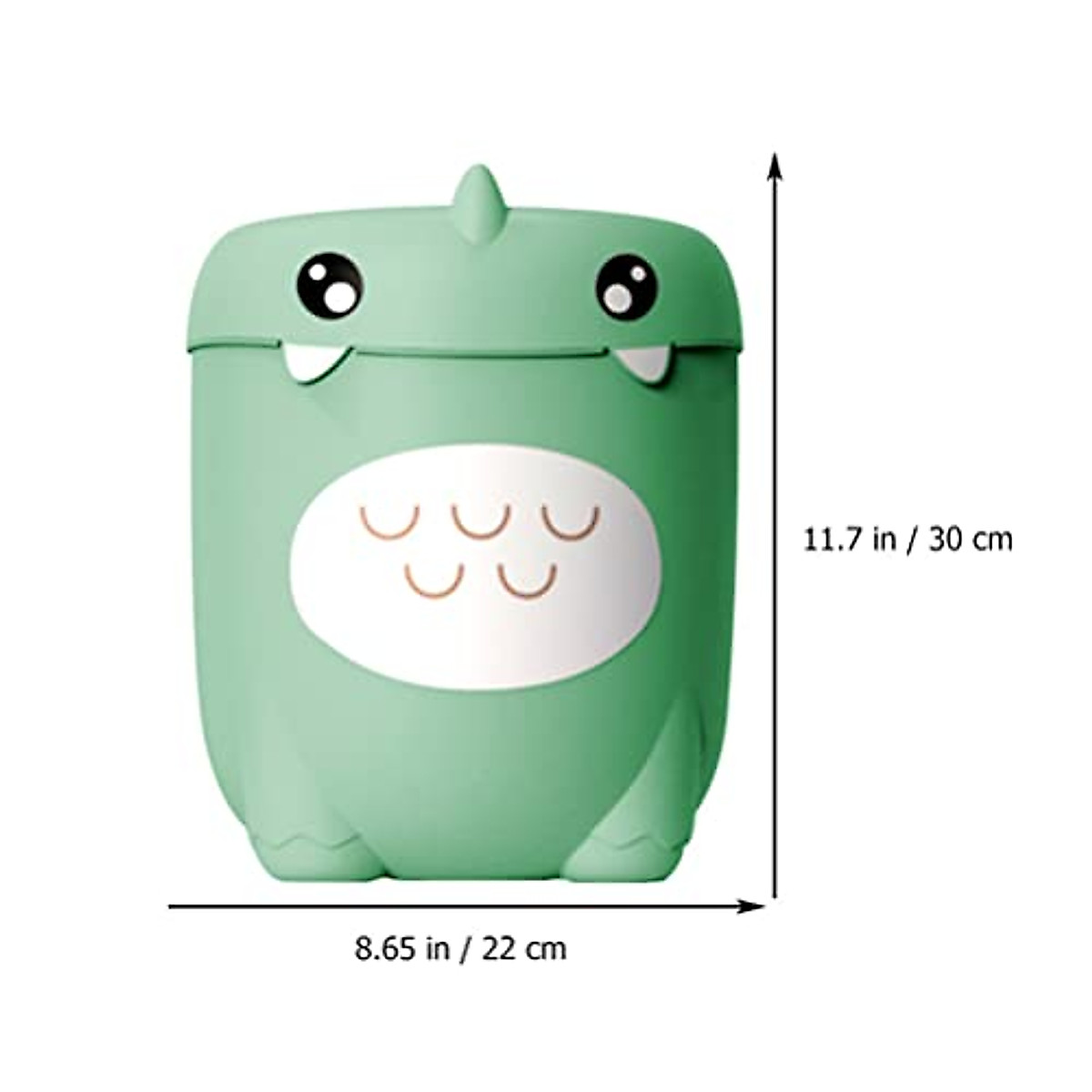 Ciieeo Cute Trash Can Dinosaur Animal Shape Wastebasket Decorative Garbage Container Bin Rubbish Recycling Storage Bucket for Bathrooms Kitchens Green