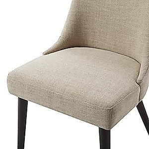 CHITA Mid-Century Modern Dining Chair, Upholstered Fabric Accent Chair for Dining Room, Set of 2, Flax Beige in Fabric