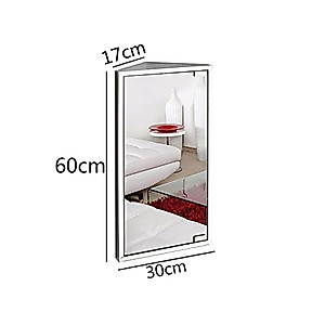 TEmkin Mirror Cabinets Triangular Bathroom Storage Cabinet Wall-Mounted Wall-Mounted Medicine Cabinet Brushed Stainless Steel Three-Layer Shelf with Mirror