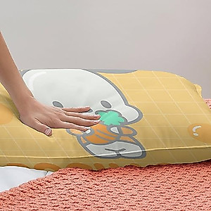 RODES 3pcs Pochacco Duvet Cover, Twin Bedding Sets, Kawaii Bedding, Anime Comforter Bedspread Quilt Cover, Kawaii Beding Gifts for Teenage Boys Girls, 2 Pillow Sham