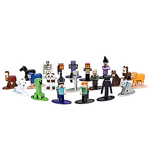 JADA Toys Minecraft 1.65"" Die-cast Metal Collectible Figures 20-Pack Wave 5, Toys for Kids and Adults, 32023, Brown