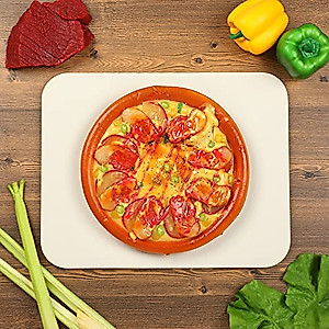 2 Pcs 15 x 12 Inch Pizza Stone, Rectangular Baking Stone, Heavy Duty Cordierite Bread Stone for Oven Grill, Thermal Shock Resistant, Pizza Grilling Stone for Making Crispy Pizza, Bread