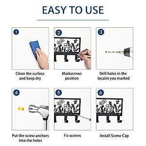 MUYUSEN Coat Rack Wall Mount,Hat Rack on Wall,Metal Decoration Hooks Rack Hanger for Wall Coat Hat Towel Purse Robes Entryway Bedroom Bathroom(15.55x5.98x1.22INCH 1PC) ﻿