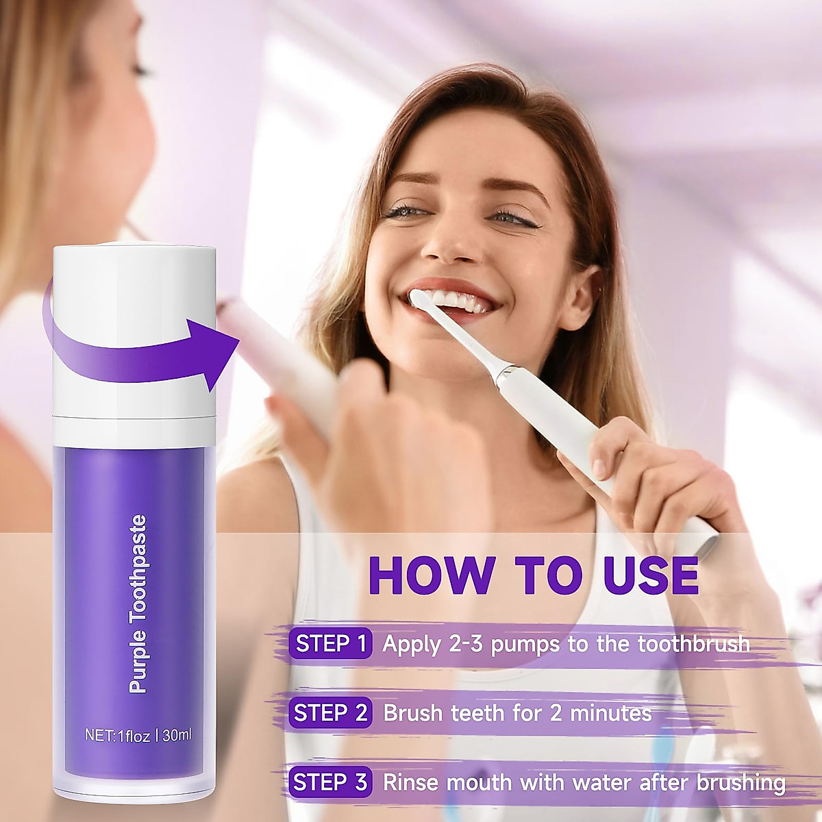 ZXSUCH Purple Toothpaste for Teeth Whitening