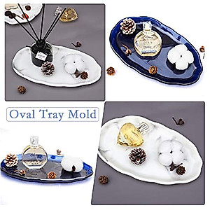 FineInno Soap Dish Resin Mold Jewelry Dish Mold with Oval Shape Silicone Mold Casting Tray Epoxy Mold for Making Resin Plate Dish Jewelry Holders