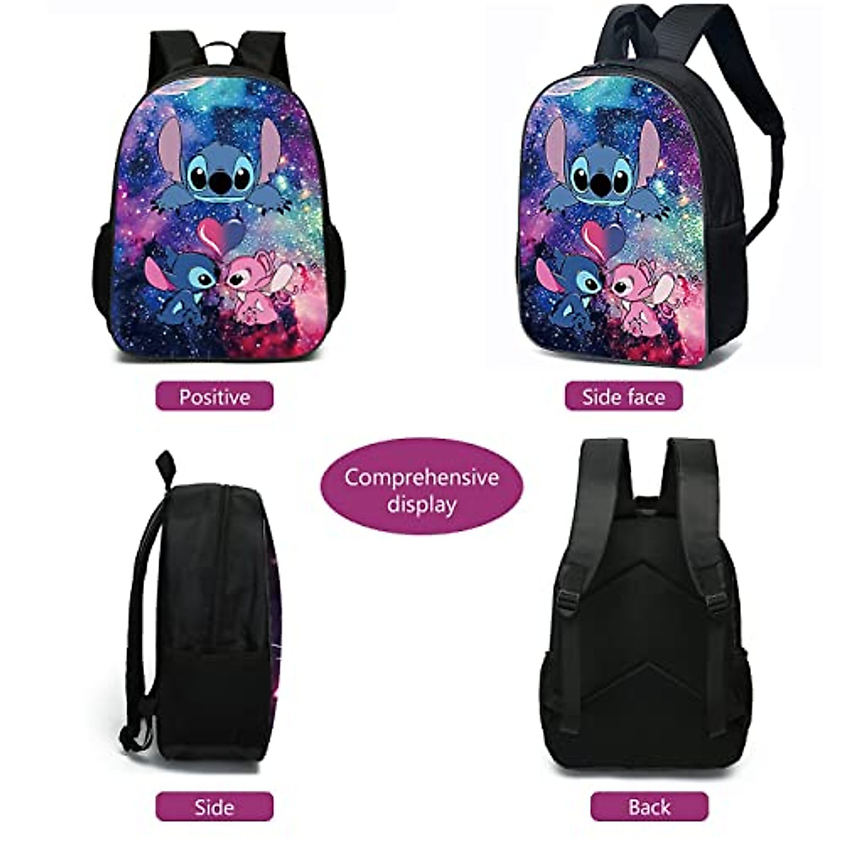 LIUZHUQIN 3PCS Boys Backpack,Girls Bags With Lunch Box Pencil Case Set,Adjustable Shoulder 16 Inch Backpacks (3, One Size)