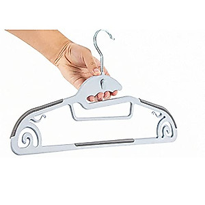 Sisnails Coat Hanger with Clothes Hanger Connector Hooks,Non-Slip Design, 0.2 Inches Thick, 360 Degree Swivel Hook,Dark Gray,10Pack