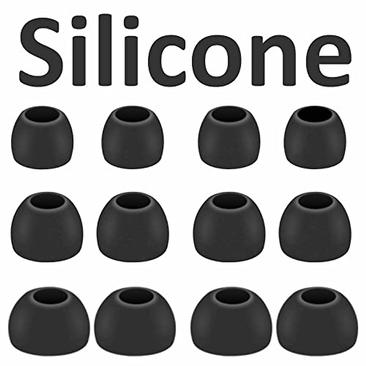 6 Pairs Replacement Silicone Ear Tips Compatible with Beats Studio Buds / Fit Pro, S/M/L 3 Size Earbuds Eartips Flexible Rubber Gel Cover Skin Accessories for Beat Studio Buds - Silicone Black