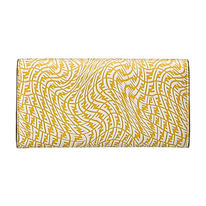 Fendi F is Fendi Yellow Leather Vertigo Print Long Wallet 8M0251