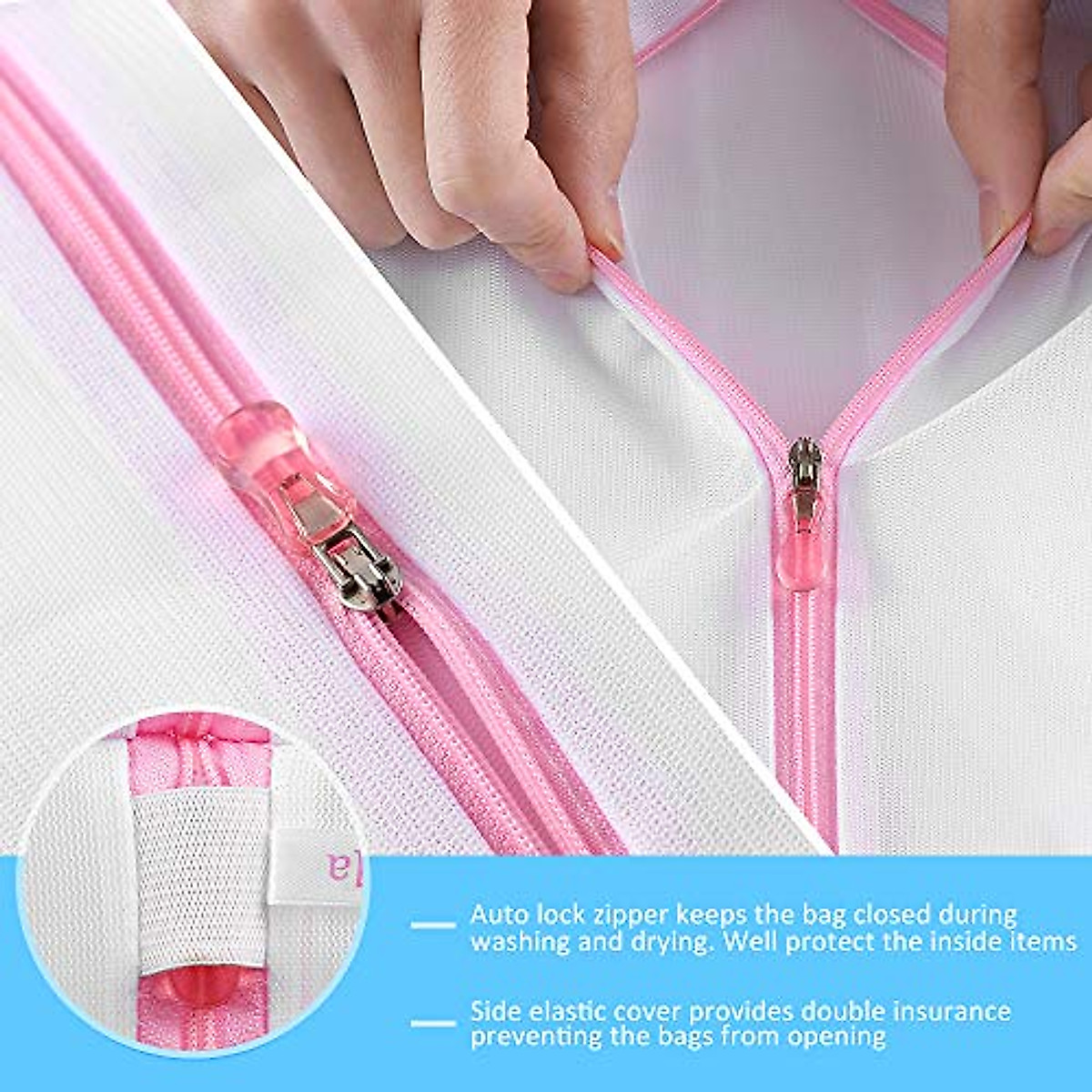 GOGOODA 7 Set Laundry Mesh Bags Delicate Wash Bags with 2 Set Sneaker Shoe Wash Bags