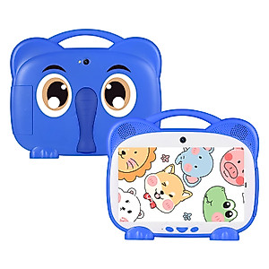 VINGVO Childrens Tablet, Dual Camera Quad Core 7 Inch Kids Tablet for Girls (Blue)