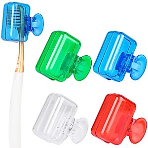 Hooqict 4 Pack Travel Toothbrush Head Covers Electric and Manual Toothbrush Cover Clip Portable Toothbrush Covers Protector Caps for Travelling, Camping, Bathroom, Home, School