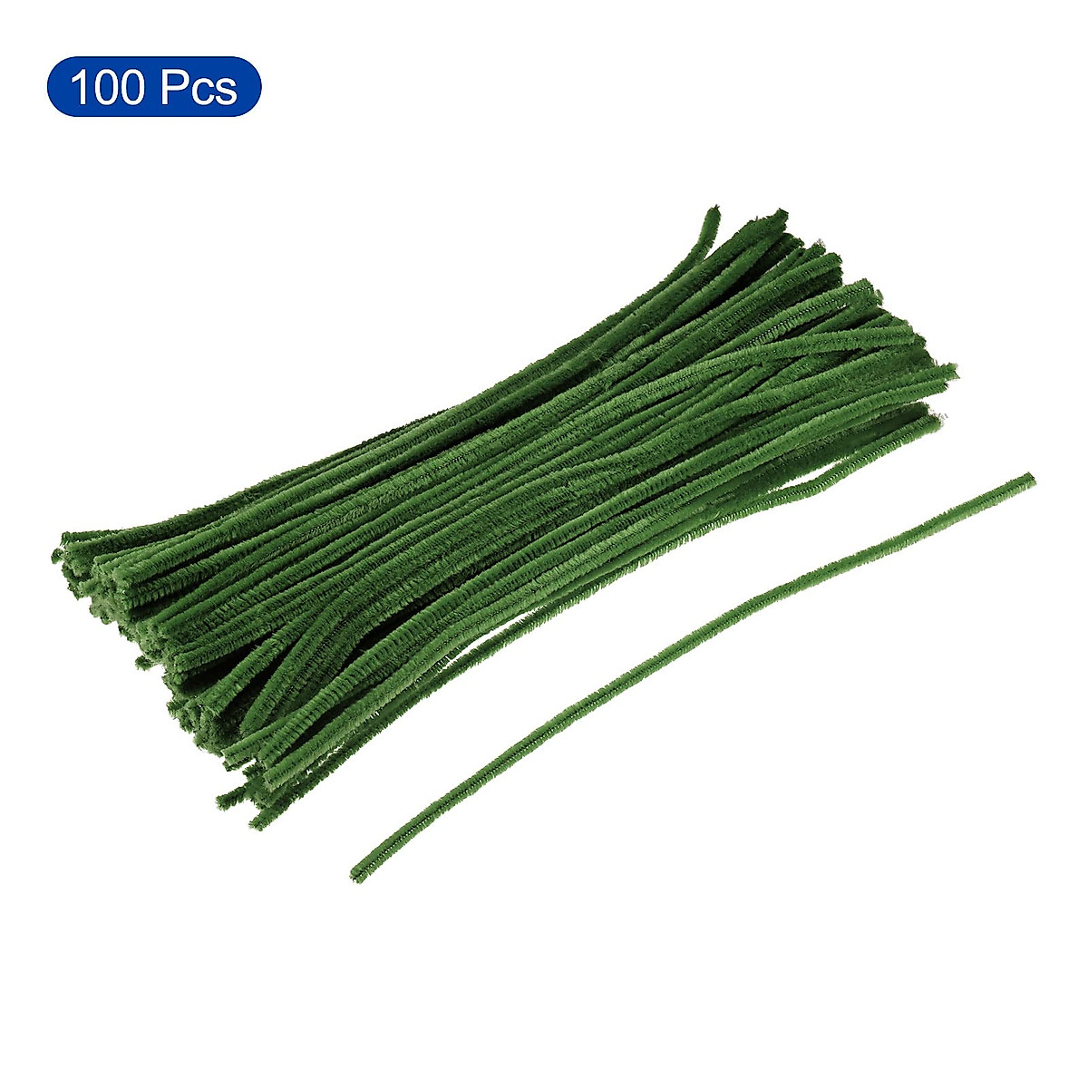 MECCANIXITY Pipe Cleaners Chenille Stems 30cm/12 Inch for DIY Art Creative Crafts Decorations, Grass Green Pack of 100