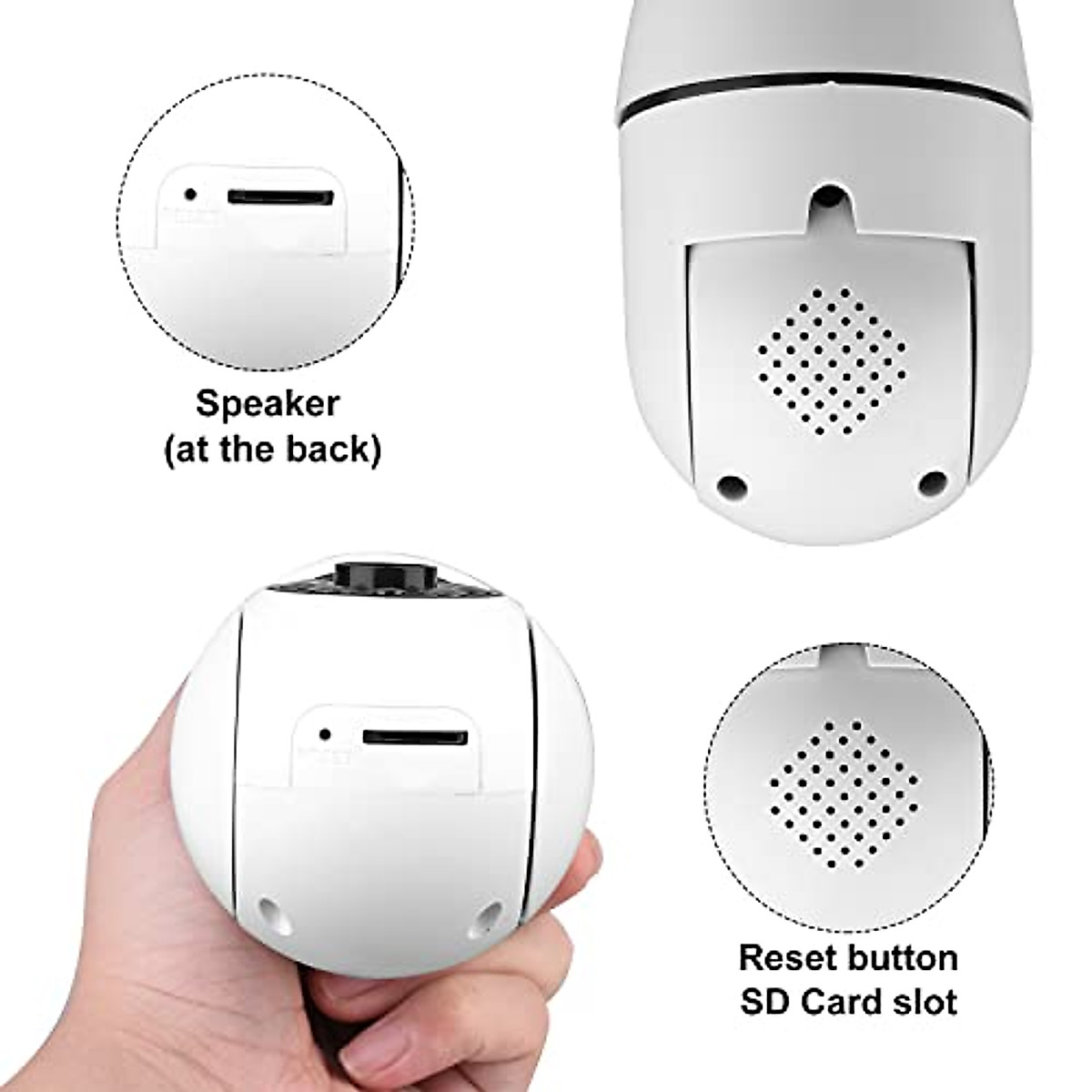 Light Bulb Security Camera: 360 Degree Light Bulb Cam, Wireless Light Bulb Security Camera Wireless WiFi Light Bulb 1080P Light Socket Security Cameras Outdoor Home Security Smart Motion Detection