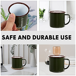 Hemoton Hiking Backpack Enamel Mug Cup Enamel Mug Vintage Iron Water Cup Small Tass Hot Pot Coffee Tin Mug Metal Camping Cup for Tea Beverage Whiskey Wine (Green) Hot Cocoa Mug Camping Gear