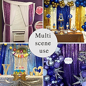 CMICHO Rose Gold Backdrop Curtain - 2.5x8FT 2 Curtain Panels Photography Backhround for Wedding Party Birthday Decoration