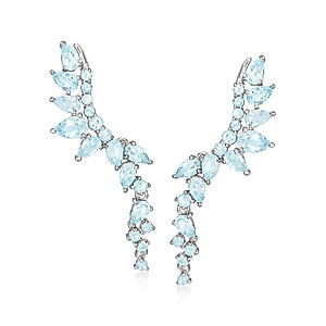 Ross-Simons Gemstone Ear Climber Earrings in Sterling Silver