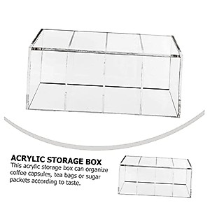 Alipis 1pc Box Coffee Storage Box Storage Container Storage Bins with Lids Flatware Storage Case Sunflower Curtain Clip Home Storage Case With Cover Showcase Clamshell Acrylic