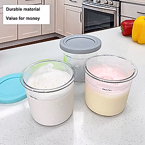 CUTIECLUB 4PCS Ice Cream Pints Containers and Lids for Ninja Creami, Ice Cream Storage Containers Compatible with NC301 NC300 NC299AMZ Series Creami Ice Cream Makers