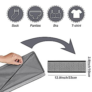 Underwear Organizer Drawer, 4 PCs Foldable Closet Underwear Organizers Drawers Divider, Clothes Storage Box Drawer Dividers for Bra, Sock, Ties, Undergarment, Belt, Panties (Gray)