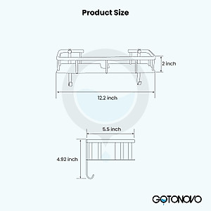gotonovo Brushed Nickel Shower Shelf Wall Mount Solid Brass Essential Shower Rack Single Pack One Layer Bathroom Shower Rack Basket Arm Mount Shower Storage