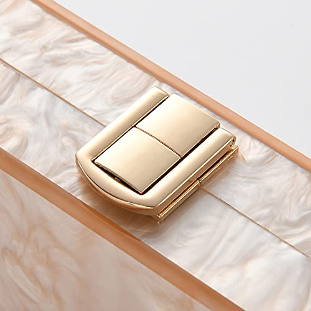 Women Acrylic Clutch Bag for Evening Party Crossbody Shoulder Bag for Special Event with Modern Classic Style Bag (Champagne)