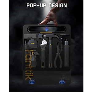 Fanttik S1 NEX Studio Electric Screwdriver Tool Kit, 3 Torque Settings, Max 6N.m, 10 Magnetic Bits, 7 Types Tools, Hex Keys, Spanner, Claw Hammer, Household Tool Kits for Home Repairs, Idea DIY