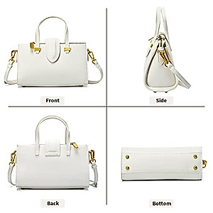 Women Handbags Small Top Handle Satchel Shoulder Bag White PU Leather