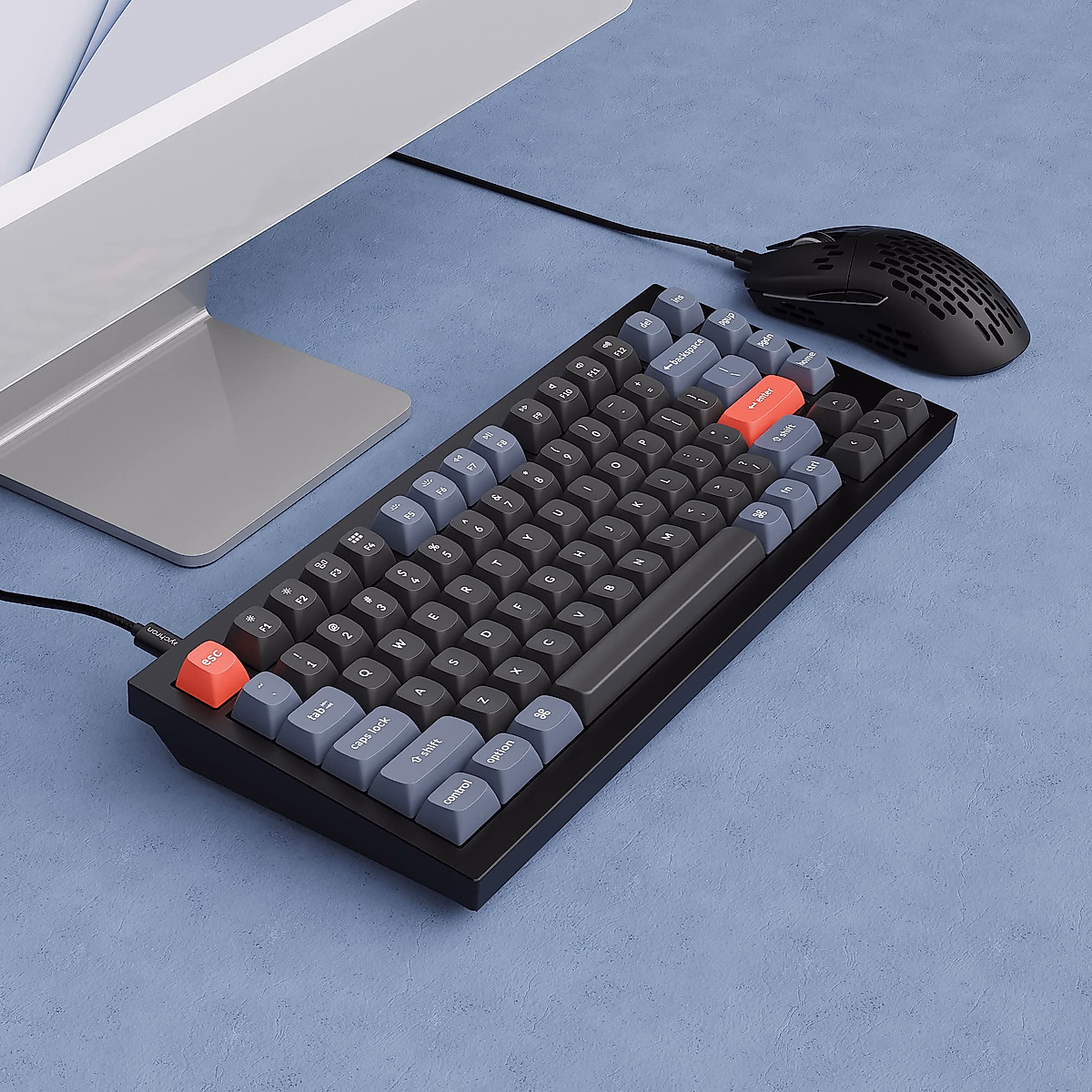 Keychron Q1 Wired Custom Mechanical Keyboard Knob Version, 75% Layout QMK/VIA Programmable with Hot-swappable Gateron G Pro Brown Switch Double Gasket Compatible with Mac Windows Linux - Version 2