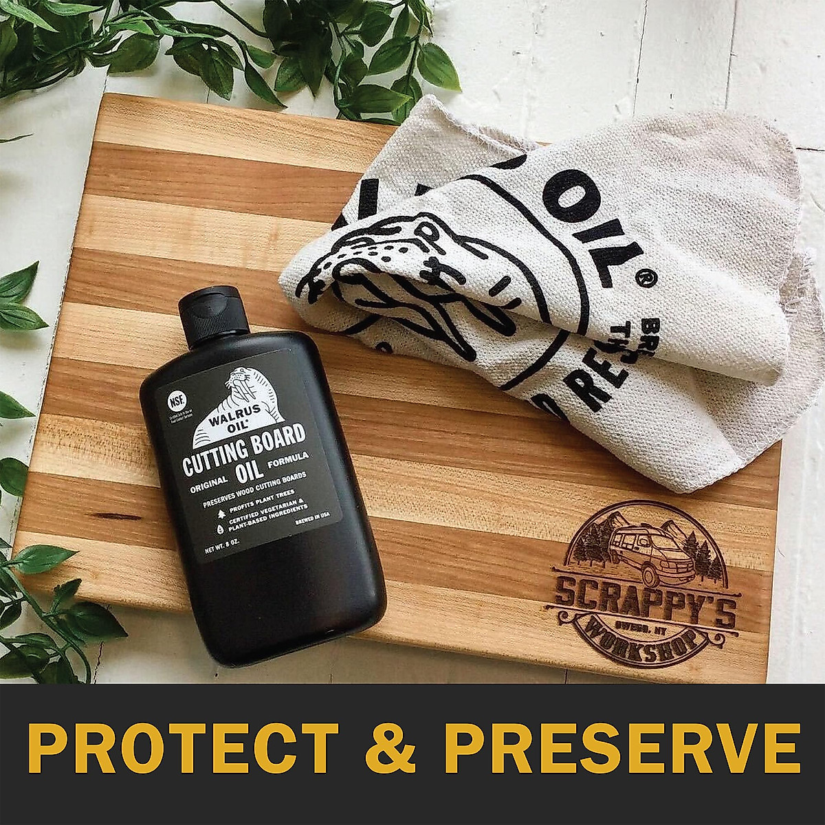 WALRUS OIL - Cutting Board Oil and Wood Butcher Block Oil, 8 oz Bottle, FDA Food-Contact Safe