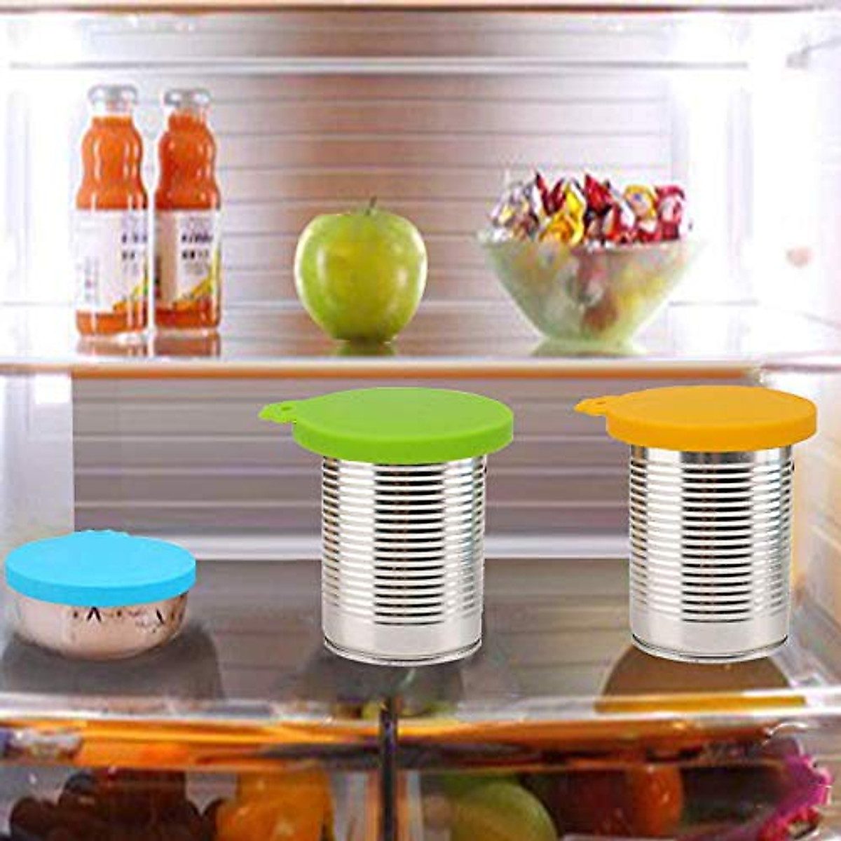 IVIA PET Food Can covers | 6 Pack Silicone Can Lids for Dog and Cat Food | Universal BPA Free | One Can Cap Fit Most Standard Size Canned Dog Cat Food