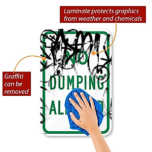 SmartSign-K-2289-AL No Dumping Allowed Sign by | 18" x 12" Aluminum