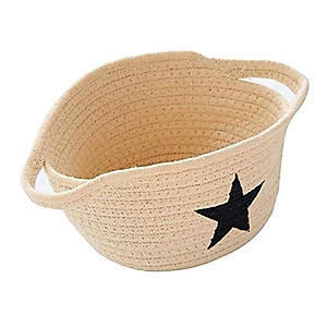 NC Storage Box Cotton Thread Weaving Five Pointed Star Sundries Desktop Cosmetic Book Remote Control Magazine Organizer Basket