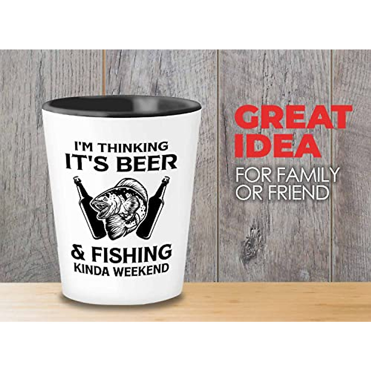 Bubble Hugs Fishing Shot Glass 1.5oz - Beer Fishing Weekend - Bass Fishing Spooler Boat Lovers Lures Rod Funny Fisherman Joke Retirement Grandpa