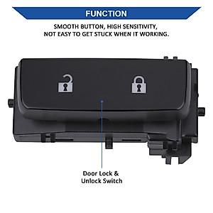 Door Lock Switch Front Left Driver Side, Compatible with 2007-2014 Chevrolet Silverado GMC Sierra 1500 2500HD 3500HD, Replace OE 15804093 901-119