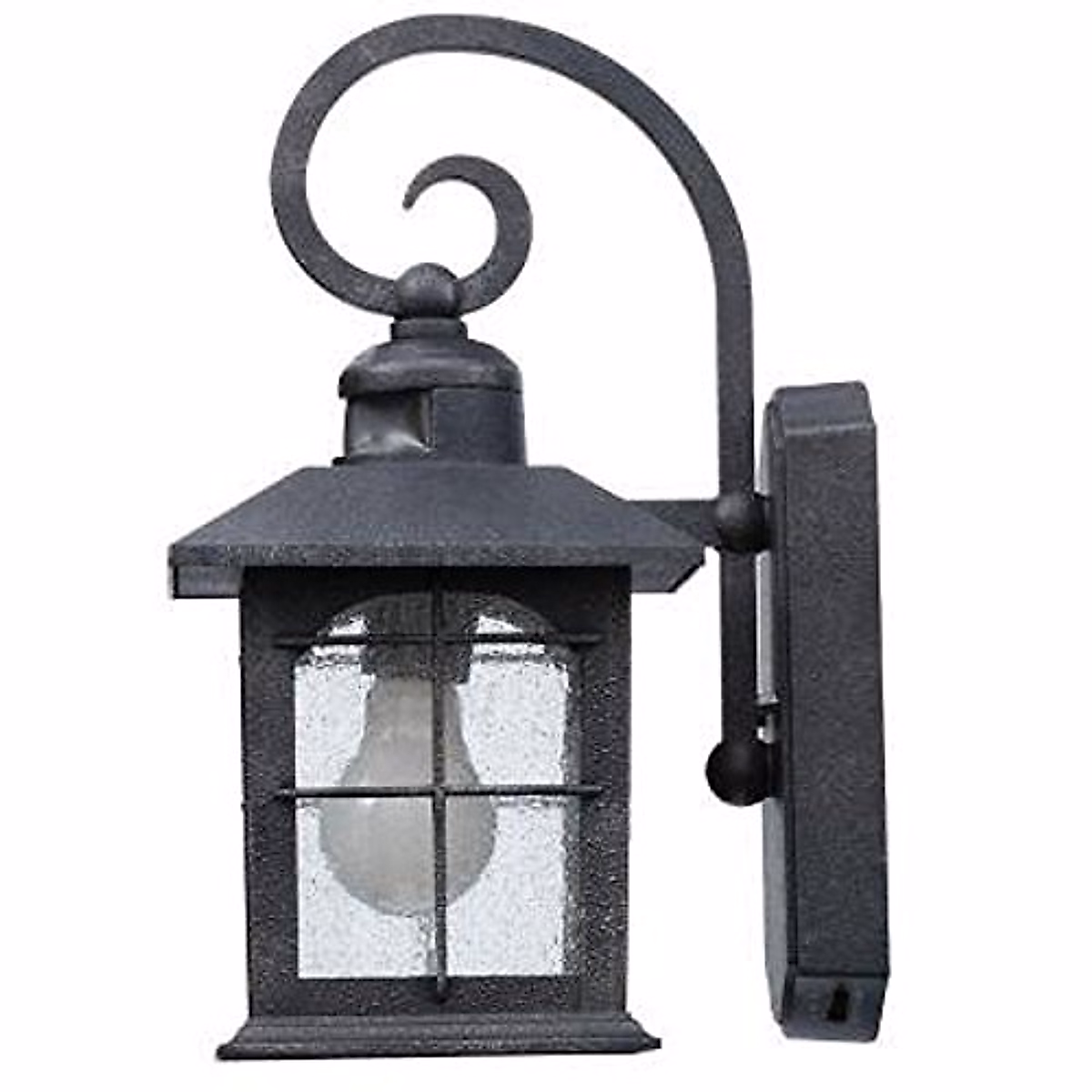 Home Decorators Collection Brimfield 180-Degree 1-Light Aged Iron Motion-Sensing Outdoor Wall Lantern