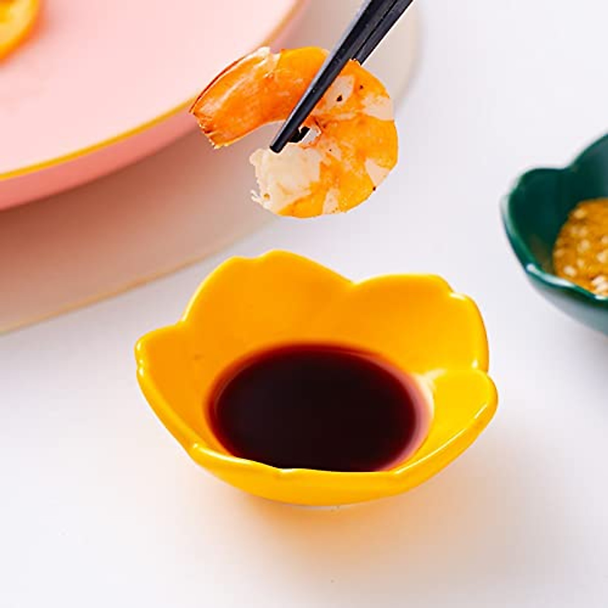 Seasoning dish Ceramic Sauce Bowl Mini Kitchen Utensils Dip Bowl Trinket Seasoning Plate For Ice Cream Fruit Sala Kitchen Tableware Tapas Trays (Color : B) (G)