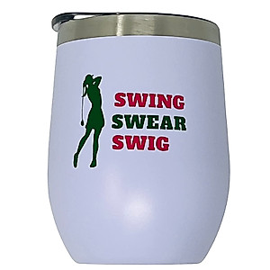 Twerp Funny Golf Wine Tumbler for Women | Ladies Golf Gift - 15 ounces