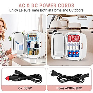 BUXFMHT 20L Mini Fridge, Skincare Fridge, Makeup Fridge with LED Mirror, AC/DC Portable Thermoelectric Cooler and WarmerSmall Fridge, Eco & Quiet Mini Refrigerator for Bedroom, Comestic Storage