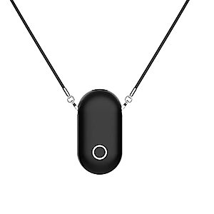Small Portable Air Purifier,Travel-Size Air Purifiers, Personal Ionizer Air Purifier Necklace ,100 Percent No Static ,so you can enjoy the refresh air.(black), 2.32 x 1.25 x 0.55