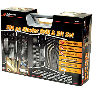 Performance Tool W1368 204-Piece Master Drill Bit Set