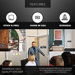 Employees Only Sticker for Doors (Pack of 2) | Black and White Laminated Vinyl 7.75 x 2.5-inches | Retail Compliance Signs for Restaurants, Retail Stores, Salons, Gas Stations, and Other